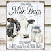 Olde Milk Barn, Vintage Dairy Cow, Farmhouse Kitchen DIY Wall Sign ...