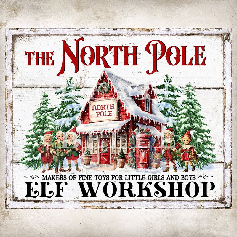 Elves at Work Sign - Etsy