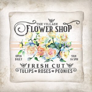 Rustic Shabby Chic Flower Shop Farmhouse Floral Wall Art DIY Sign ...