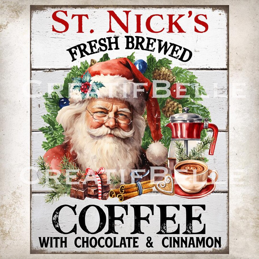 Vintage S Claus Christmas Coffee Farmhouse Christmas Holiday DIY Sign ...