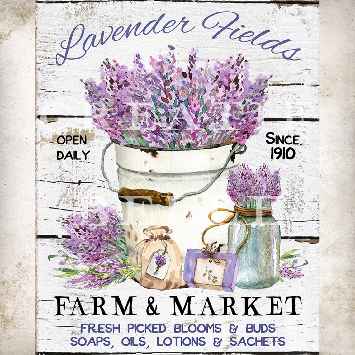 Vintage Shabby Chic Lavender Farm & Market DIY Sign Making - Etsy