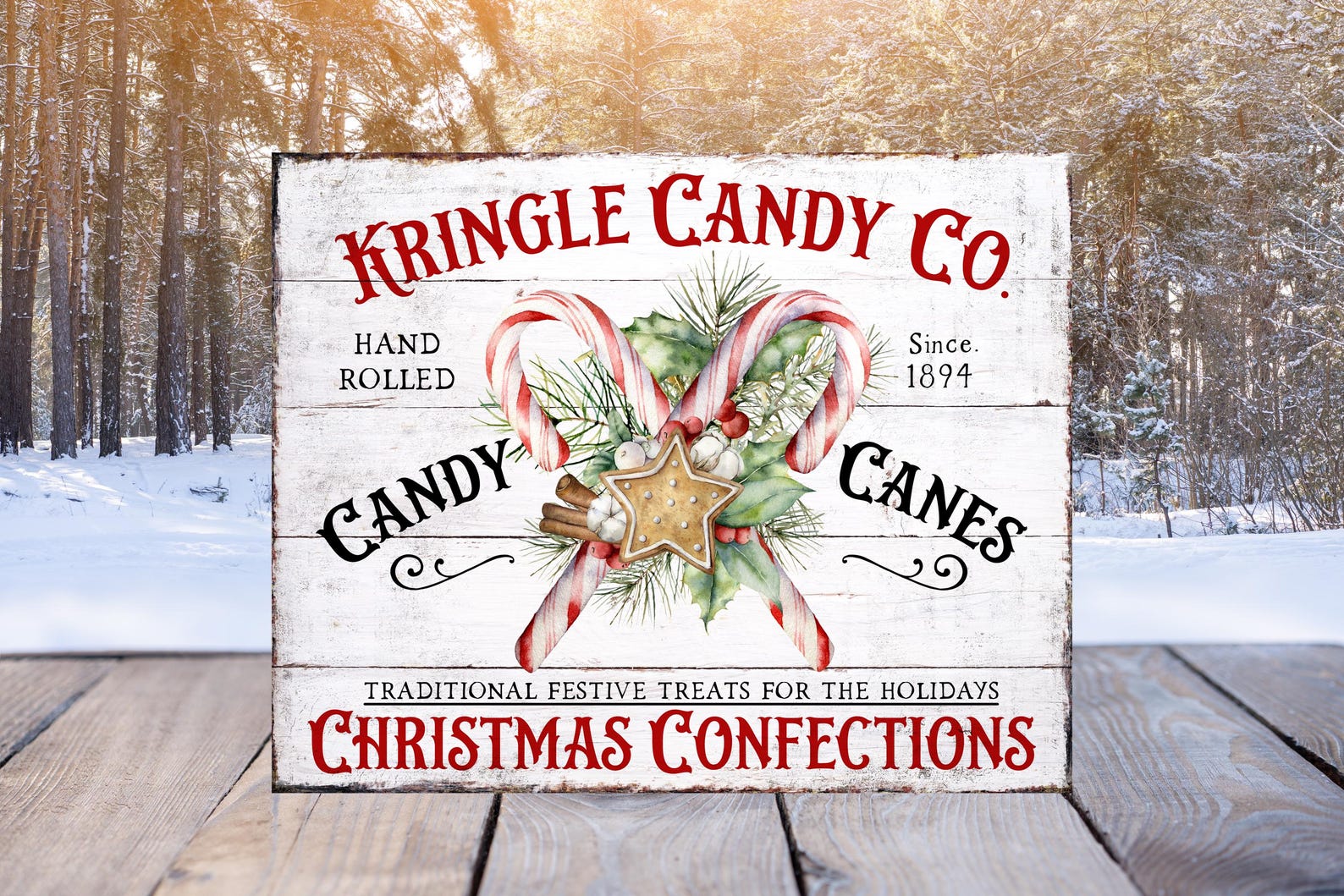 Kringle Candy Canes Festive Christmas Confectionery Sweets Farmhouse ...