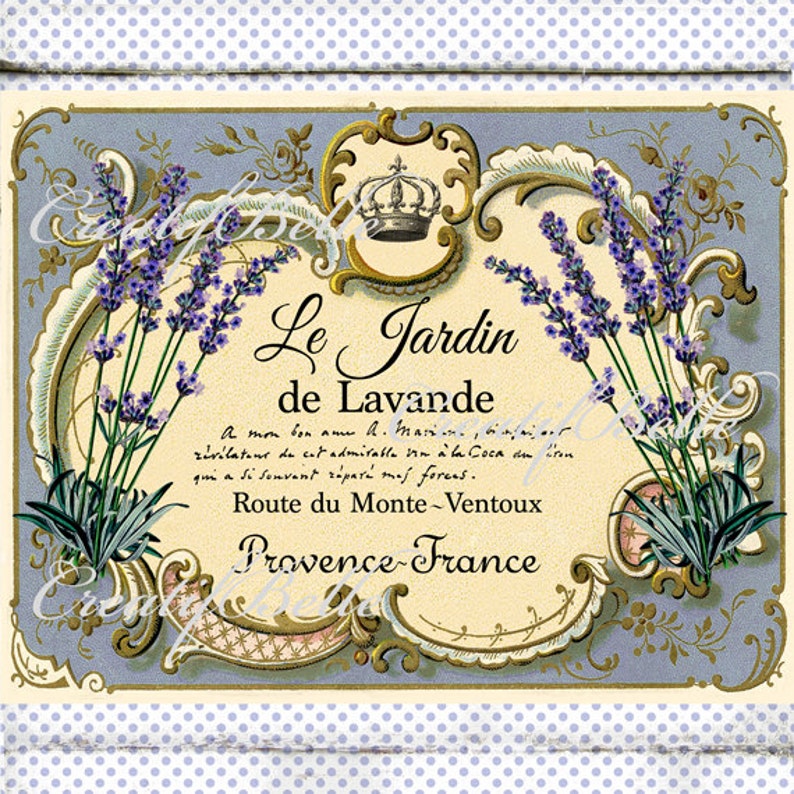 French Victorian Lavender Label Large Instant Digital Download | Etsy