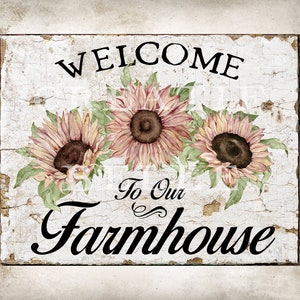 Welcome to Our Farmhouse, Sunflower Wall Decor, Tiered Tray Decor ...
