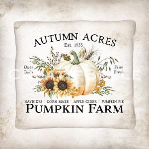 Vintage Pumpkin Sunflowers Rustic Farmhouse Fall Home Decor DIY Sign ...