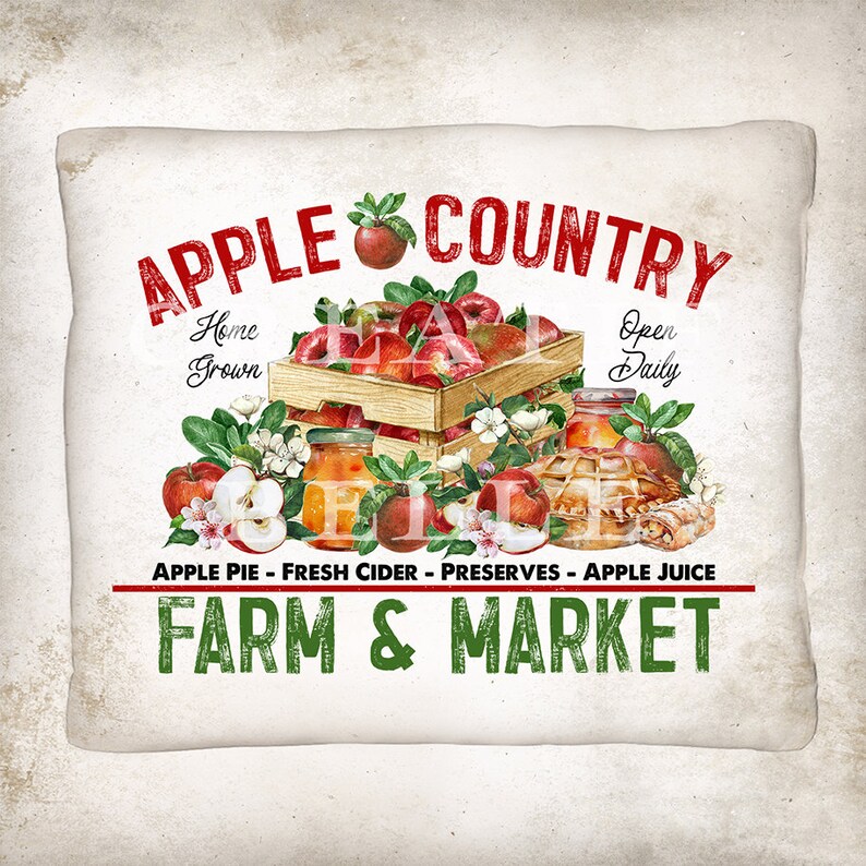 Apple Market Farmhouse Kitchen DIY Wall Art Farm Style Apples Tier Tray ...