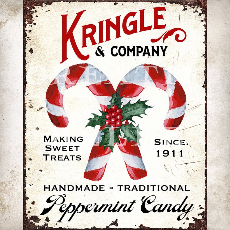 Retro Christmas Peppermint Candy Sign Christmas Wreath Sign - Etsy