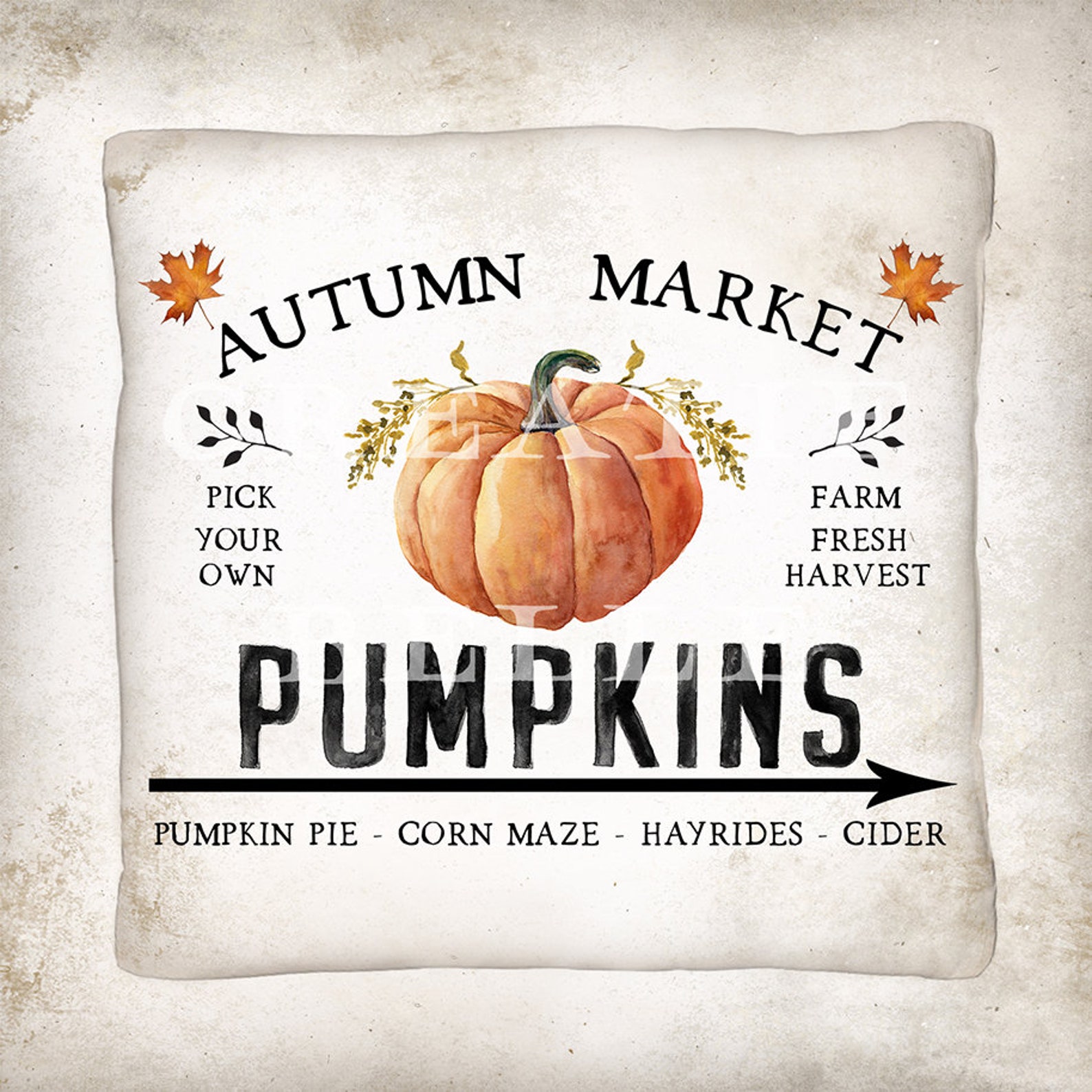 Autumn Market Pumpkin Sign Farmhouse Fall Pumpkin Wall Art | Etsy