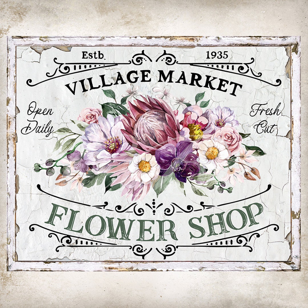 Modern Farmhouse Flower Shop DIY Sign Floral Wreath Accent Tier Tray ...