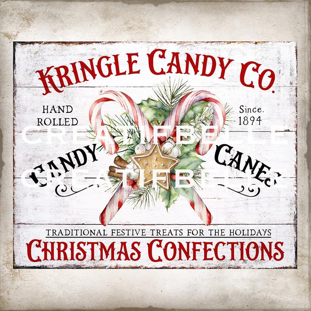 Kringle Candy Canes Festive Christmas Confectionery Sweets Farmhouse ...