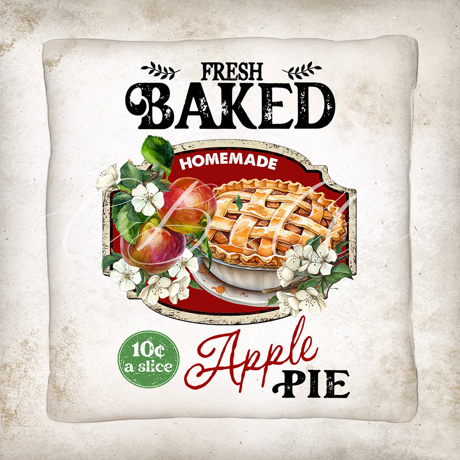 Vintage Fresh Baked Apple Pie Rustic Country Farmhouse Kitchen DIY Wall ...
