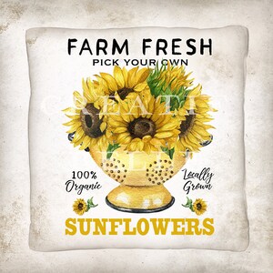 Farm Fresh Sunflower Colander Rustic Country Farmhouse Sunflower Home ...