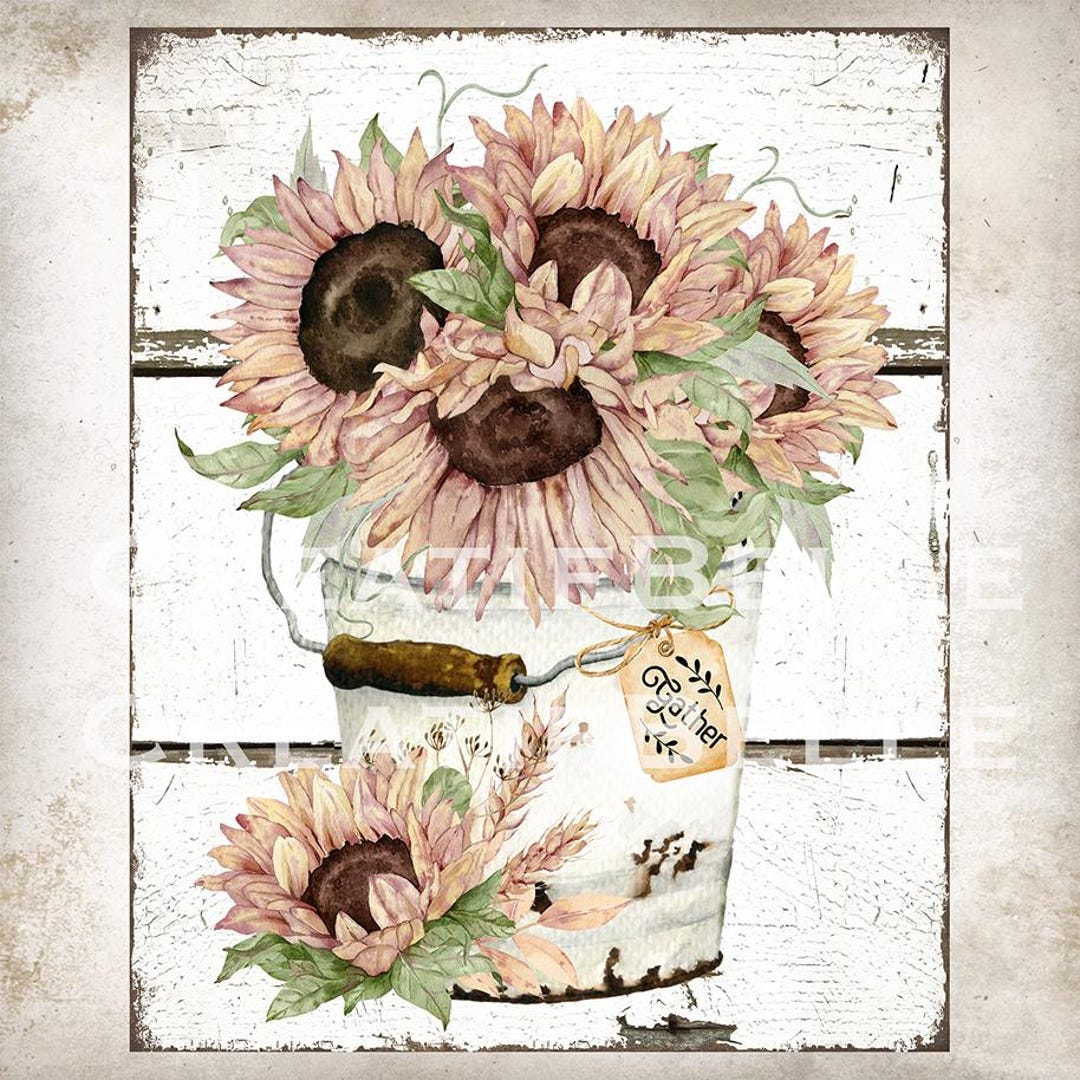 Modern Farmhouse Sunflower Bucket DIY Crafts Sign Making Fall Sunflower ...