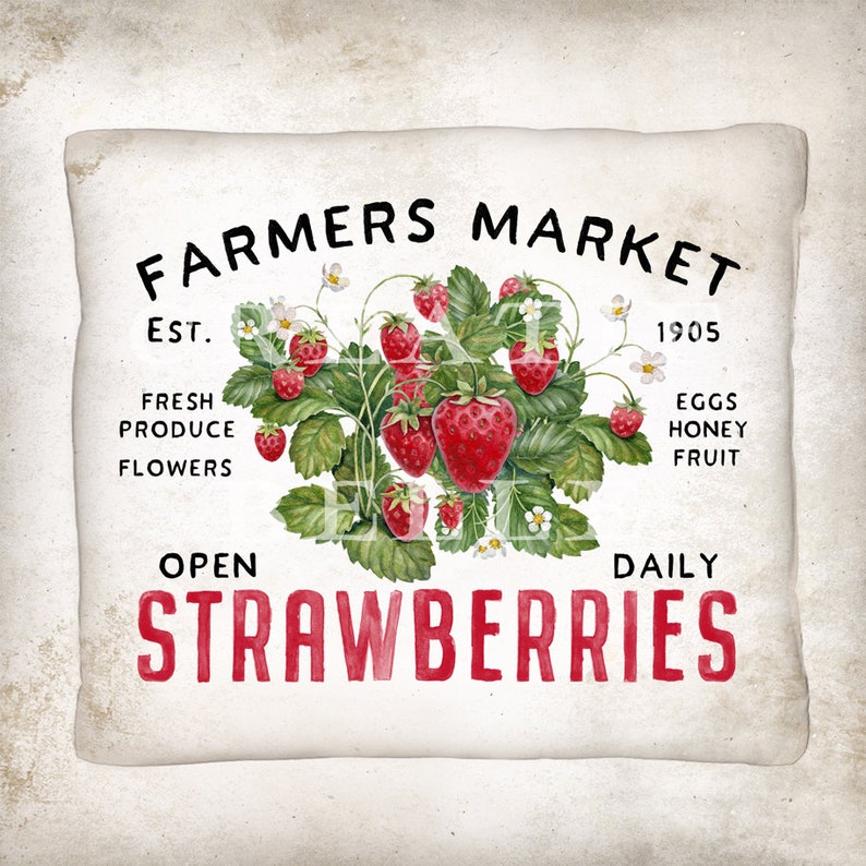 Modern Farmhouse Decor Chippy Wood Strawberry Sign Farmers - Etsy