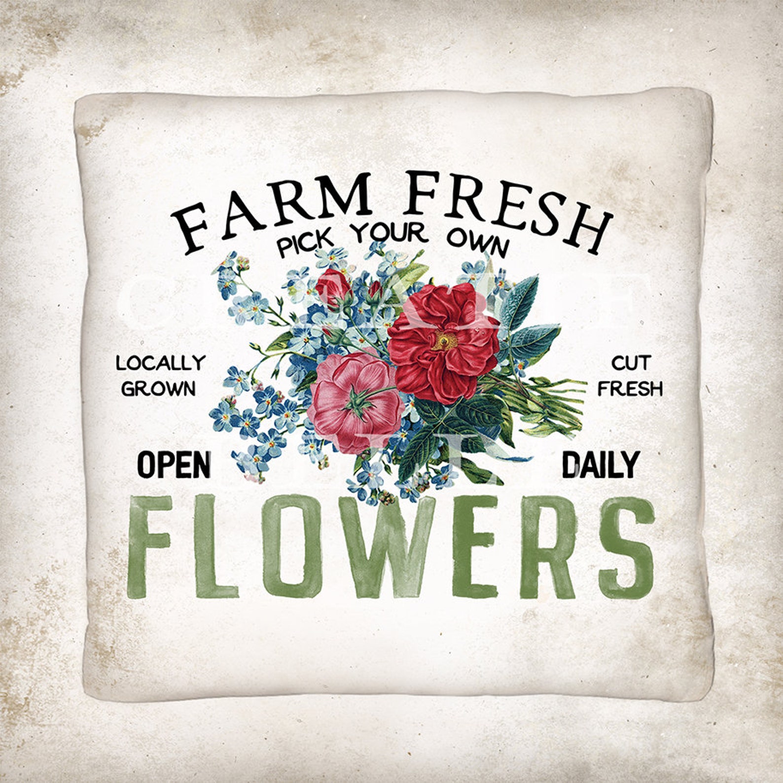 Farm Fresh Flower Sign, Farmhouse Floral Wall Art, Wreath Accent Sign ...