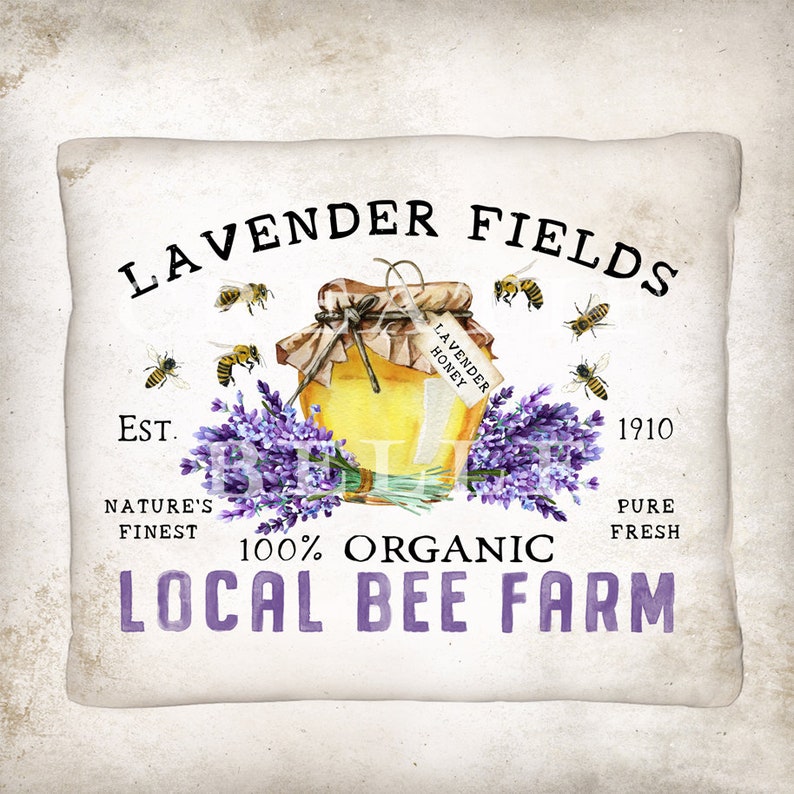 Bees and Lavender Farm Sign Modern Farmhouse Honey Bee Wall Art Sign ...