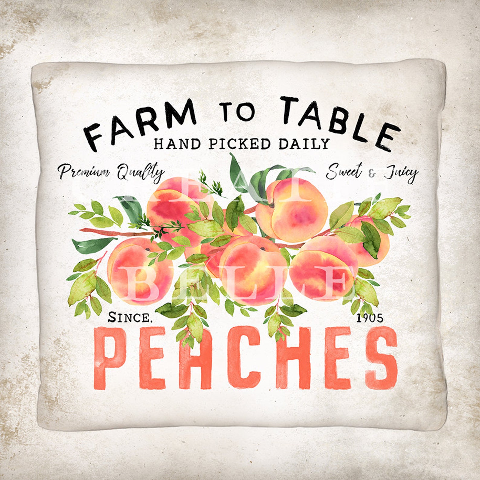 Farm to Table Peaches Sign, Modern Farmhouse Kitchen Wall Art, DIY Sign ...