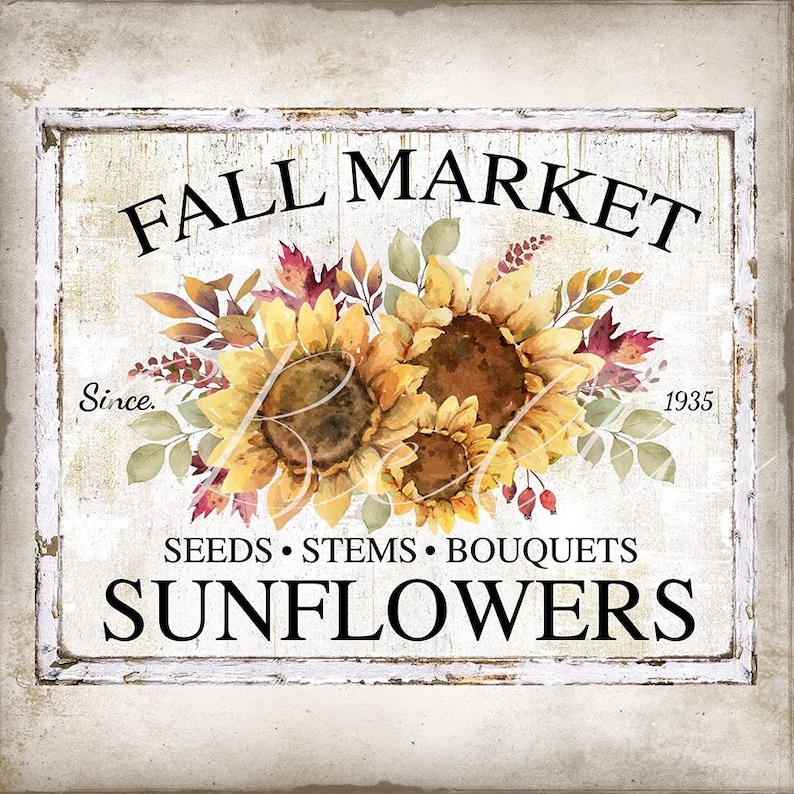 Fall Market Sunflowers Rustic Farmhouse DIY Sign Making Autumn Wreath ...