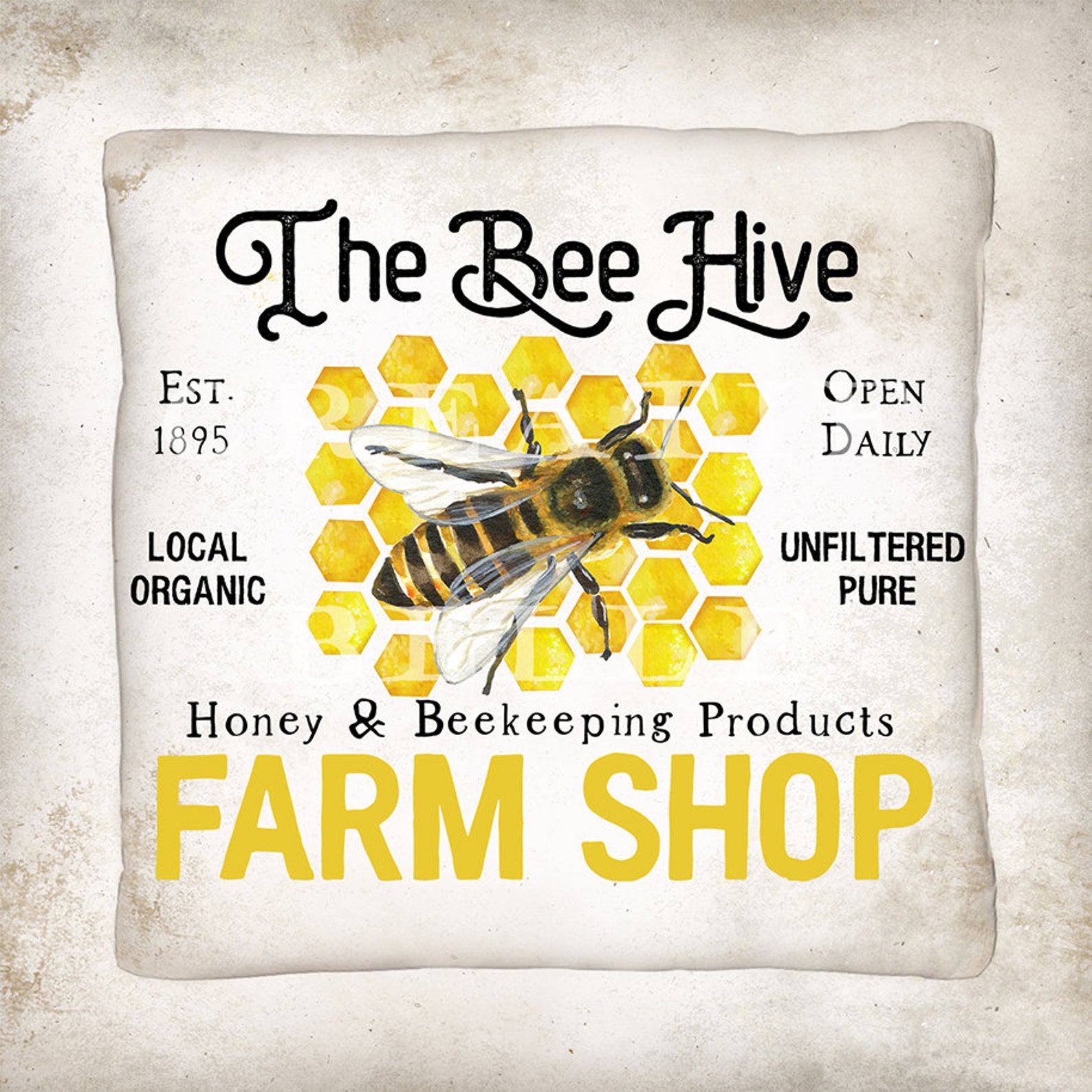 Vintage Bee Farm Sign, Bee Hive, Honey Bee, Beekeeping, Farmhouse Bee ...