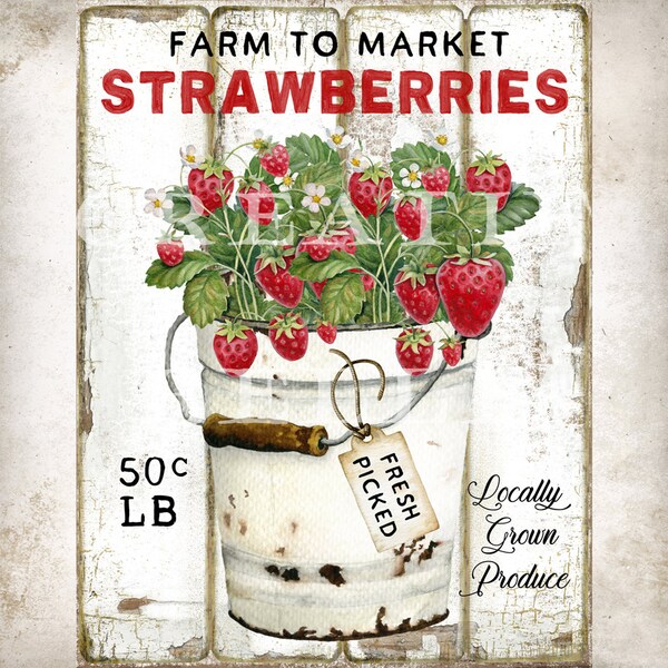 Strawberry Farm Sign - Etsy