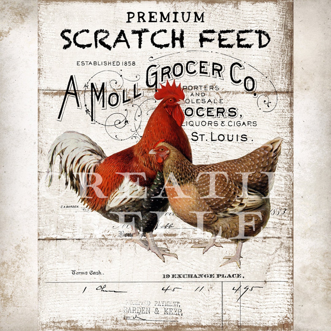 Vintage Rustic Farm Style Rooster Chicken Sign Country Farmhouse ...
