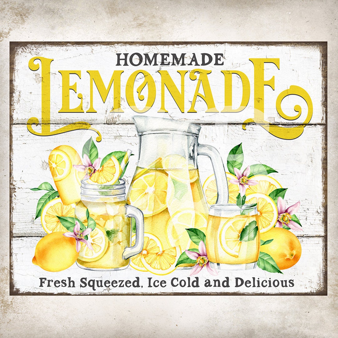 Homemade Lemonade Farmhouse DIY Kitchen Wall Sign Wreath Accent Tier ...