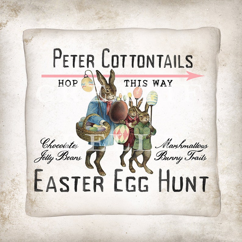 Peter Cottontails Easter Egg Hunt Victorian Bunny Rabbits - Etsy