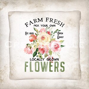 Farm Fresh Flowers, Farmhouse Flower Wall Art Sign, DIY Sign Making ...
