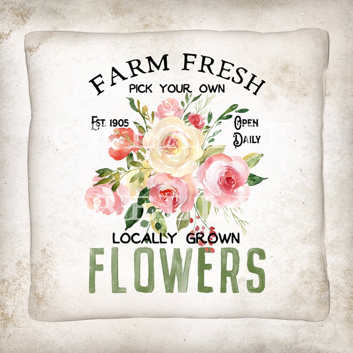 Farm Fresh Flowers Farmhouse Flower Wall Art Sign DIY Sign | Etsy