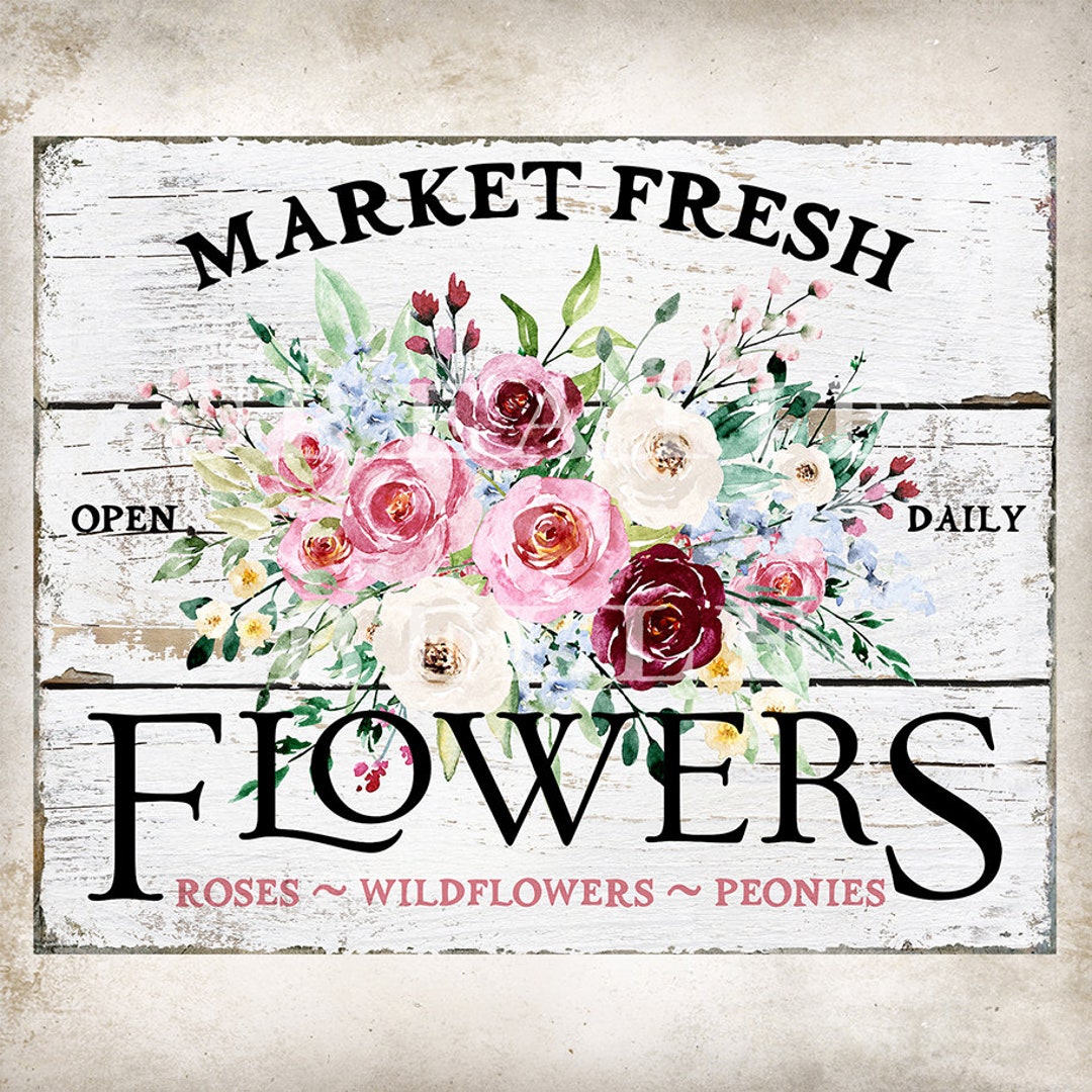 Market Fresh Flowers Modern Farmhouse Floral DIY Wall Art Wreath Accent ...