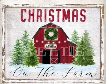 Barn Christmas Sign - Etsy