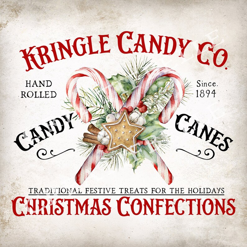 Kringle Candy Canes Festive Christmas Confectionery Sweets - Etsy