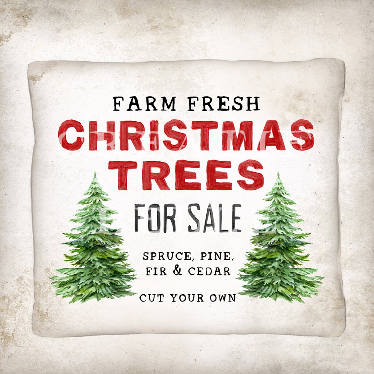 8.5x11 Plus 4 Inch Square Farm Fresh Christmas Trees Sign Shiplap ...