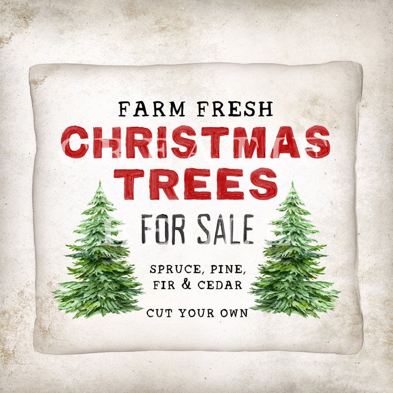 8.5x11 Plus 4 Inch Square Farm Fresh Christmas Trees Sign Shiplap ...