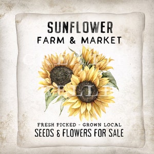 Sunflower Farm & Market Rustic Shiplap Wood Sign Farmhouse Sunflower ...