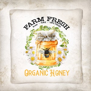 Farm Fresh Honey Jar Honey Bee Farmhouse Summer DIY Wall Sign Kitchen ...