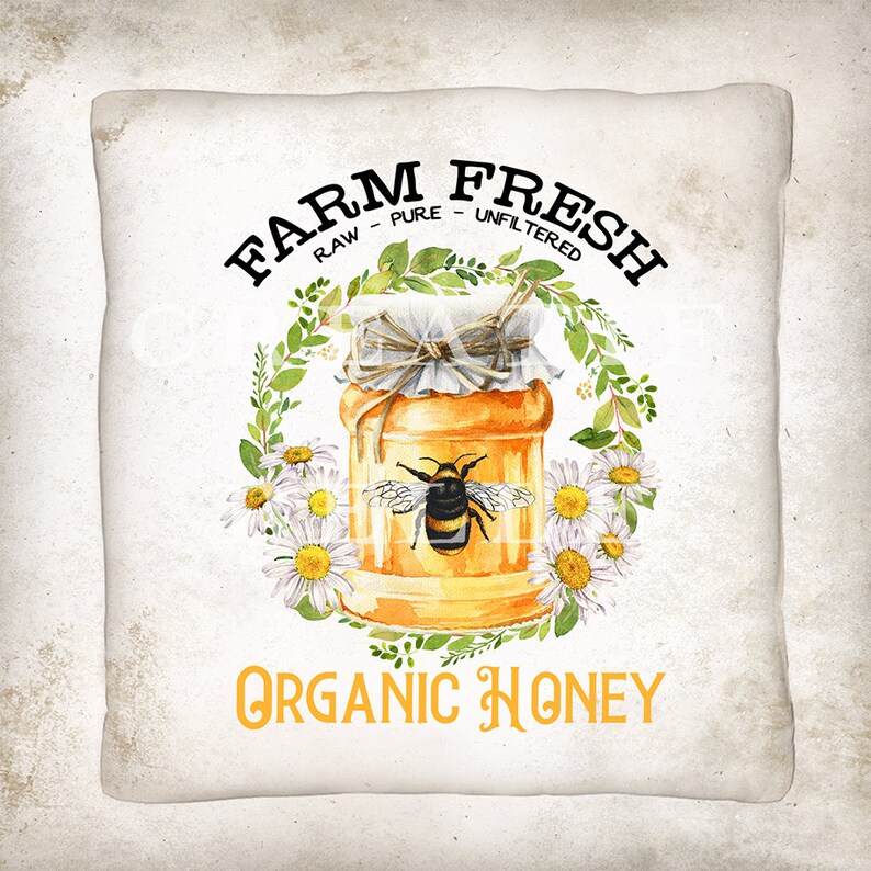 Farm Fresh Honey Jar Honey Bee Farmhouse Summer DIY Wall Sign Kitchen ...
