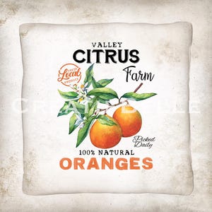 Retro Farmers Market Oranges Citrus Farm Style Sign Making Transfer ...