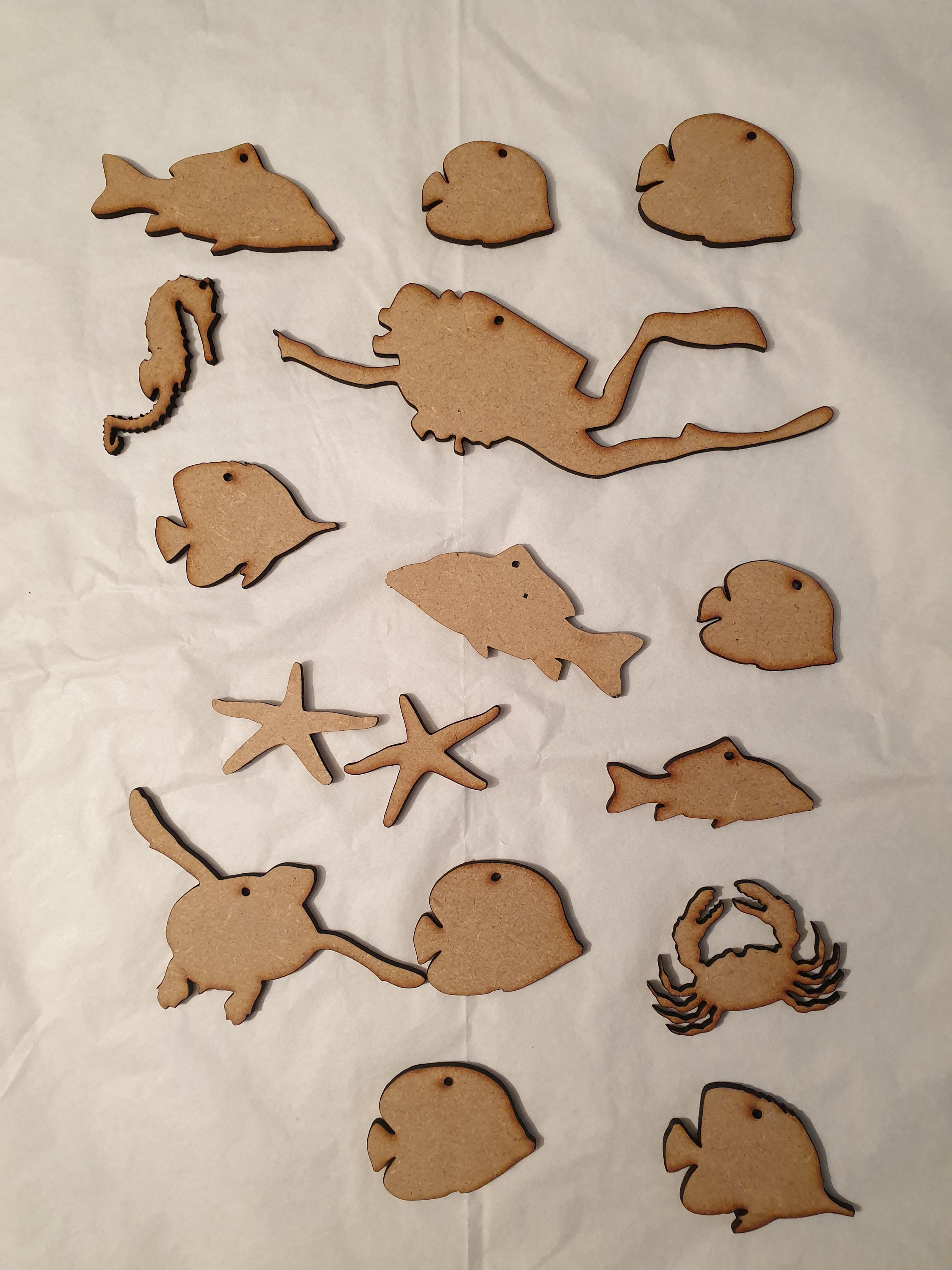 Laser Cut Fish Seascape DIY Mobile Project for You or Children - Etsy