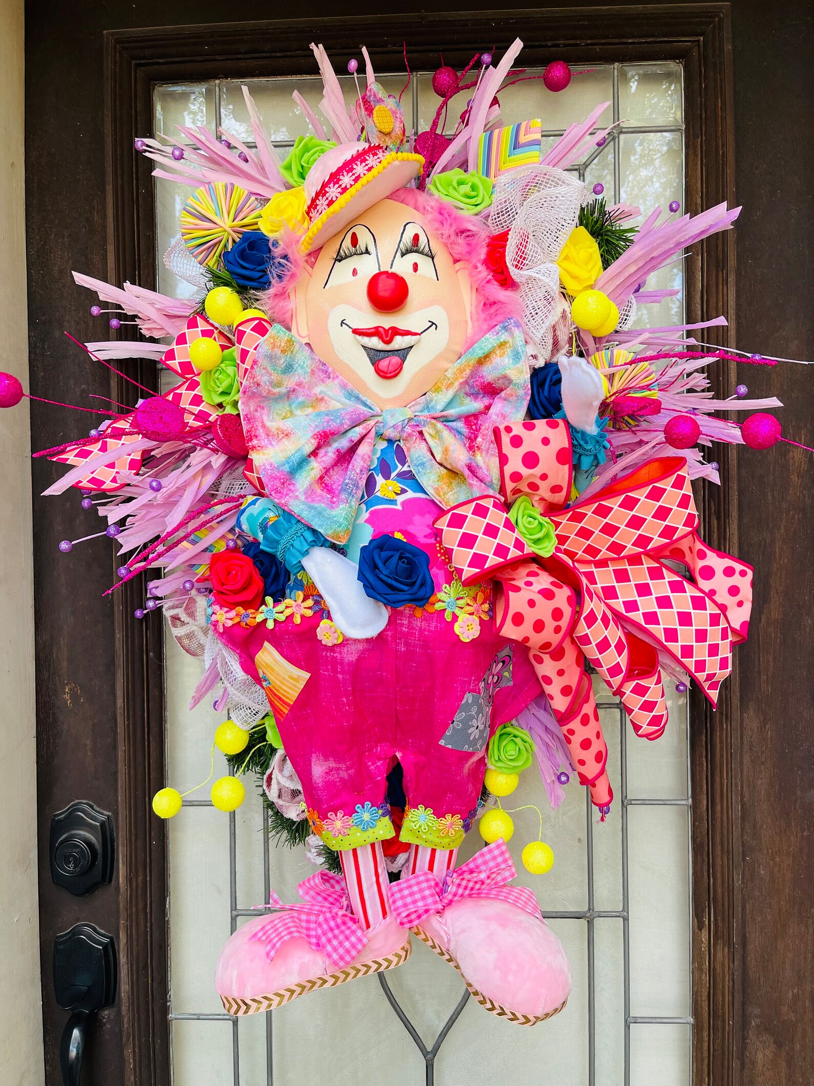 Summer Wreath, Clown Wreath, Spring Wreath, Everyday Wreath - Etsy
