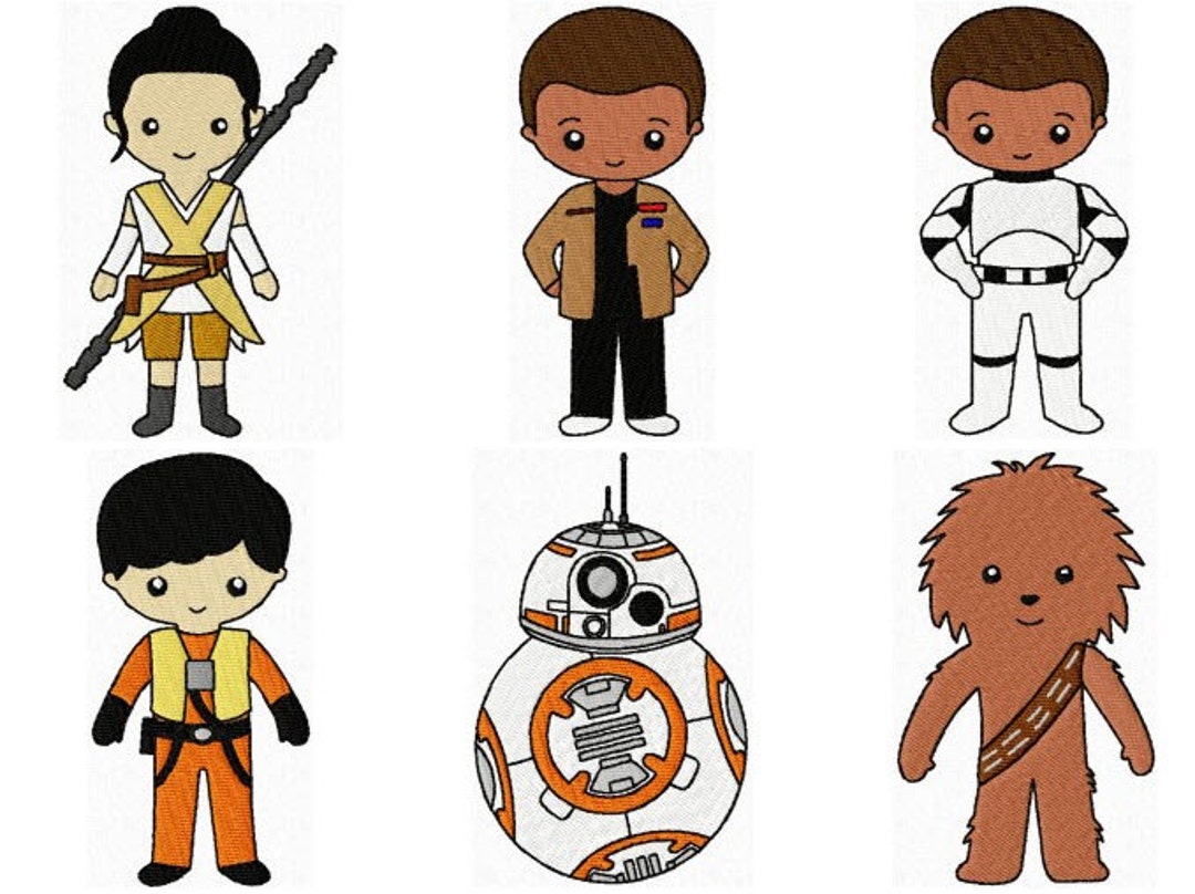 40 Star Wars Episode 7 Machine Embroidery Design Files 4x4 With Finger ...