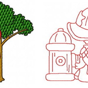 21 Sunbonnet Sam Fireman Embroidery Design Files 4x4 With Finger ...