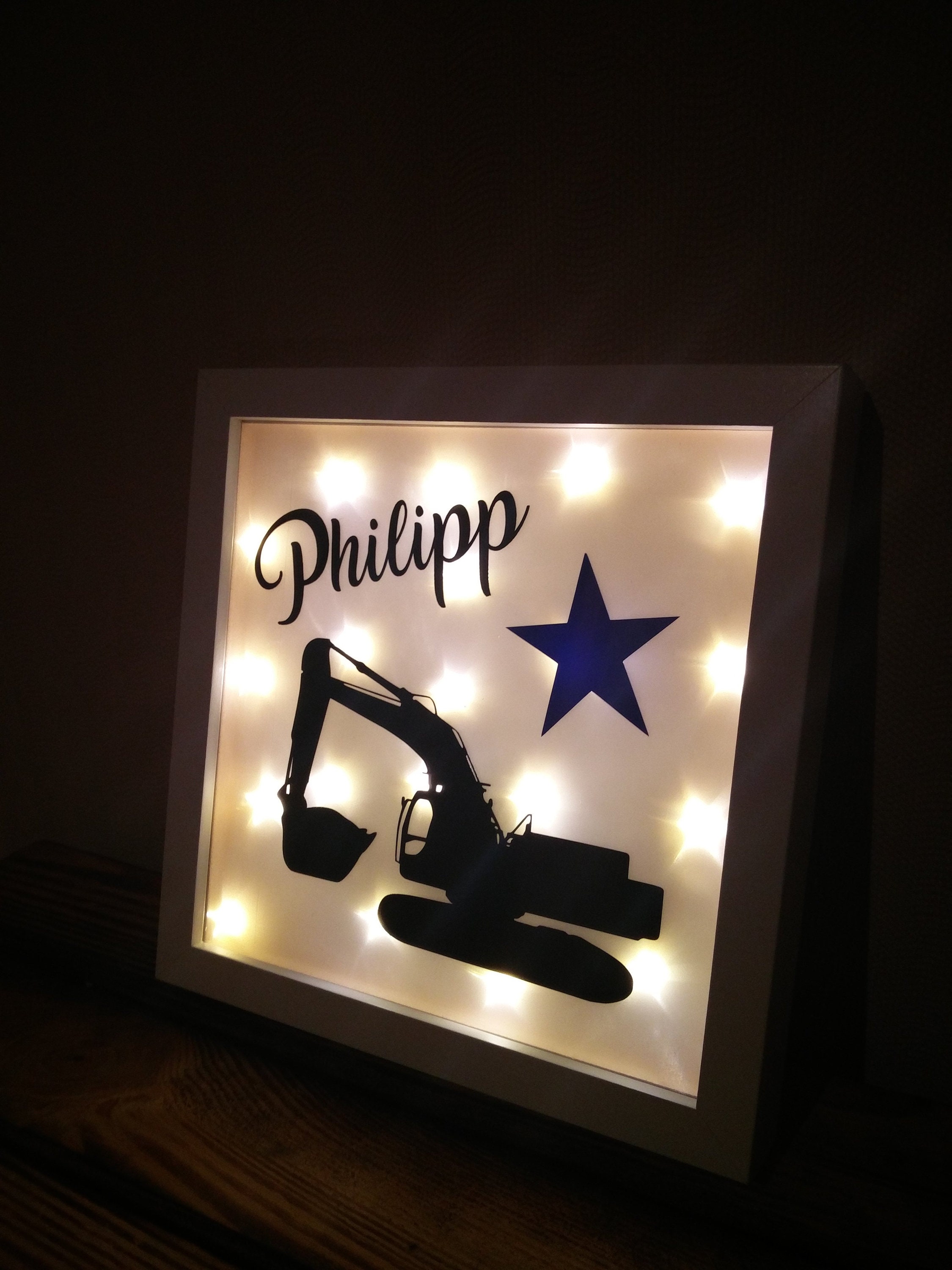Light Frame Excavator With Name Lamp Star Effect LED - Etsy