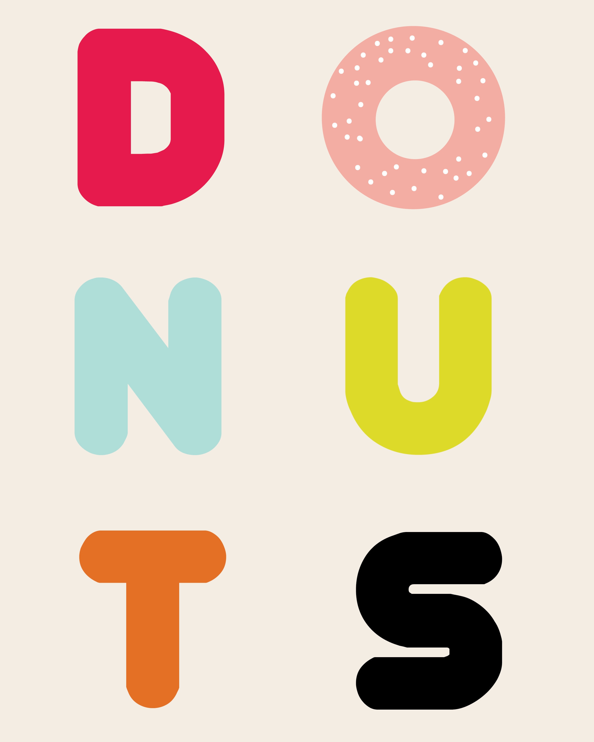 Donuts Typography Art Kitchen Art Digital Download - Etsy
