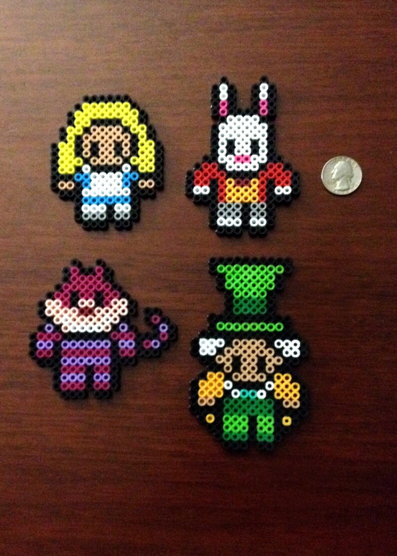 Alice in Wonderland Inspired 8 Bit Perler Set Magnets or - Etsy