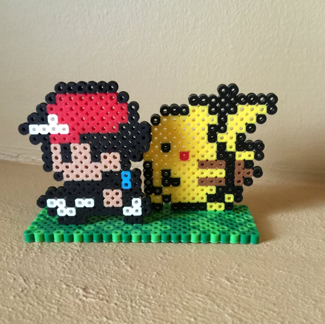 Pokemon Inspired 8 Bit Ash and Pikachu 3D Standee - Etsy