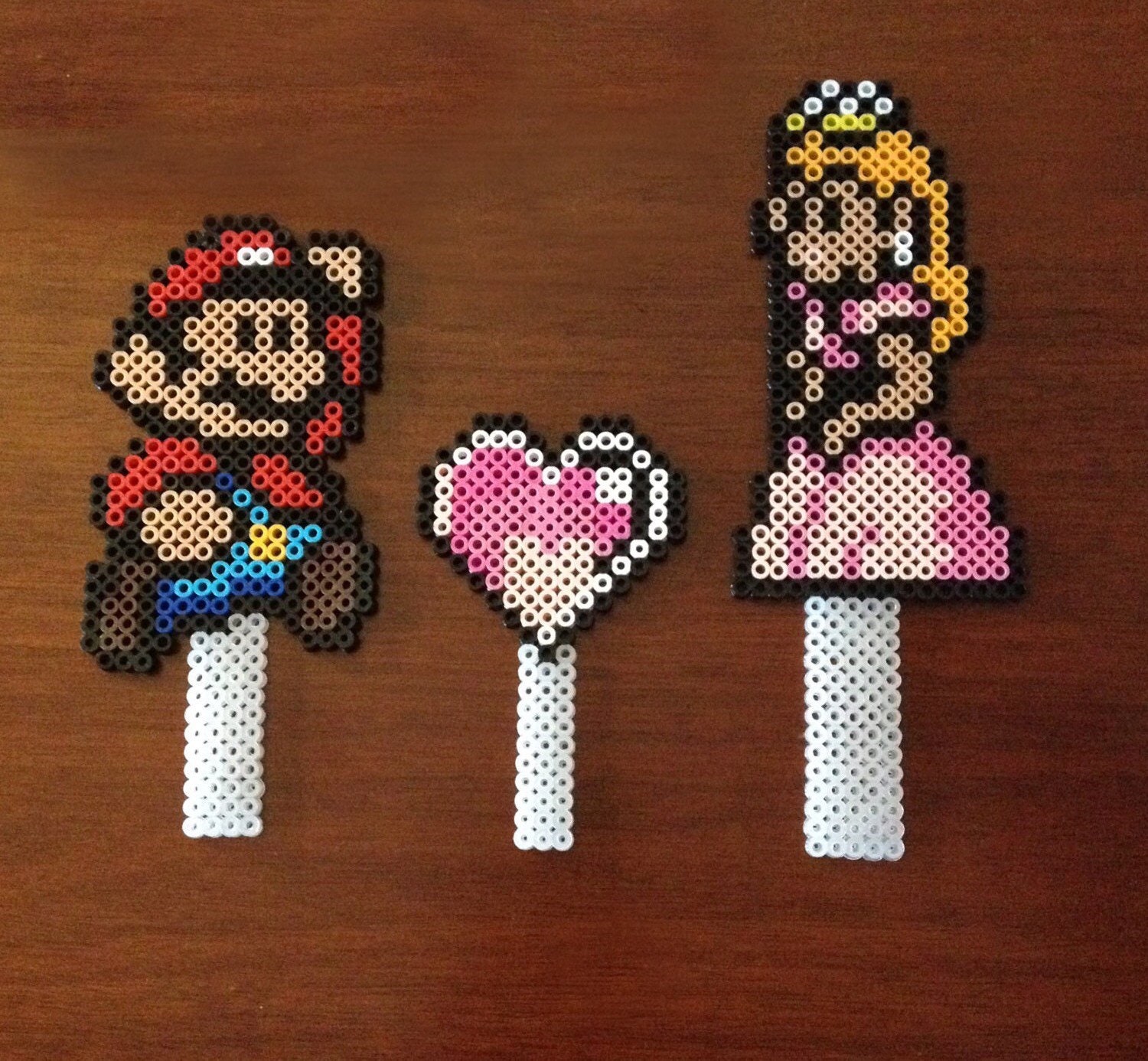 Nintendo Inspired Mario 8 Bit Cake Topper Set - Etsy