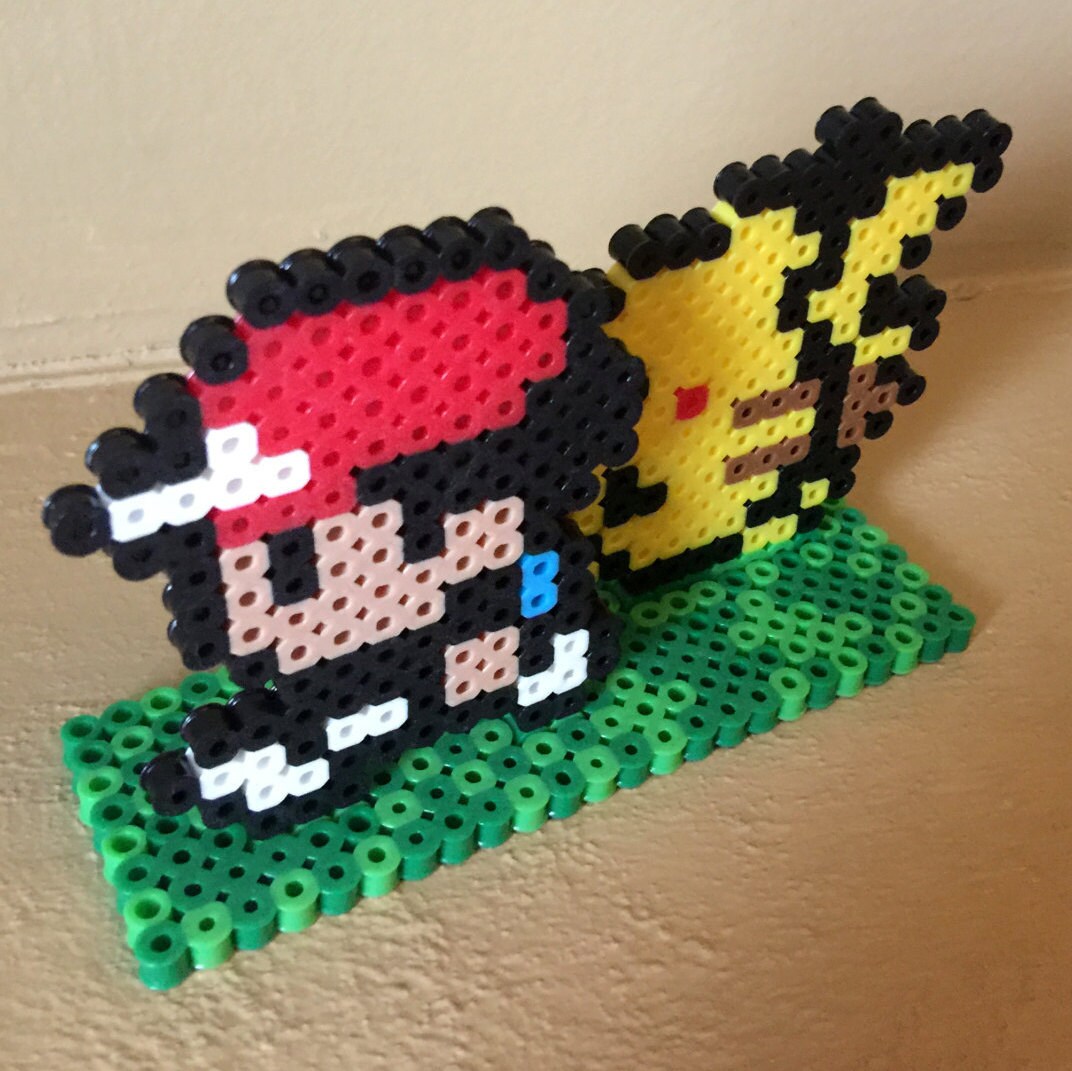 Pokemon Inspired 8 Bit Ash and Pikachu 3D Standee - Etsy