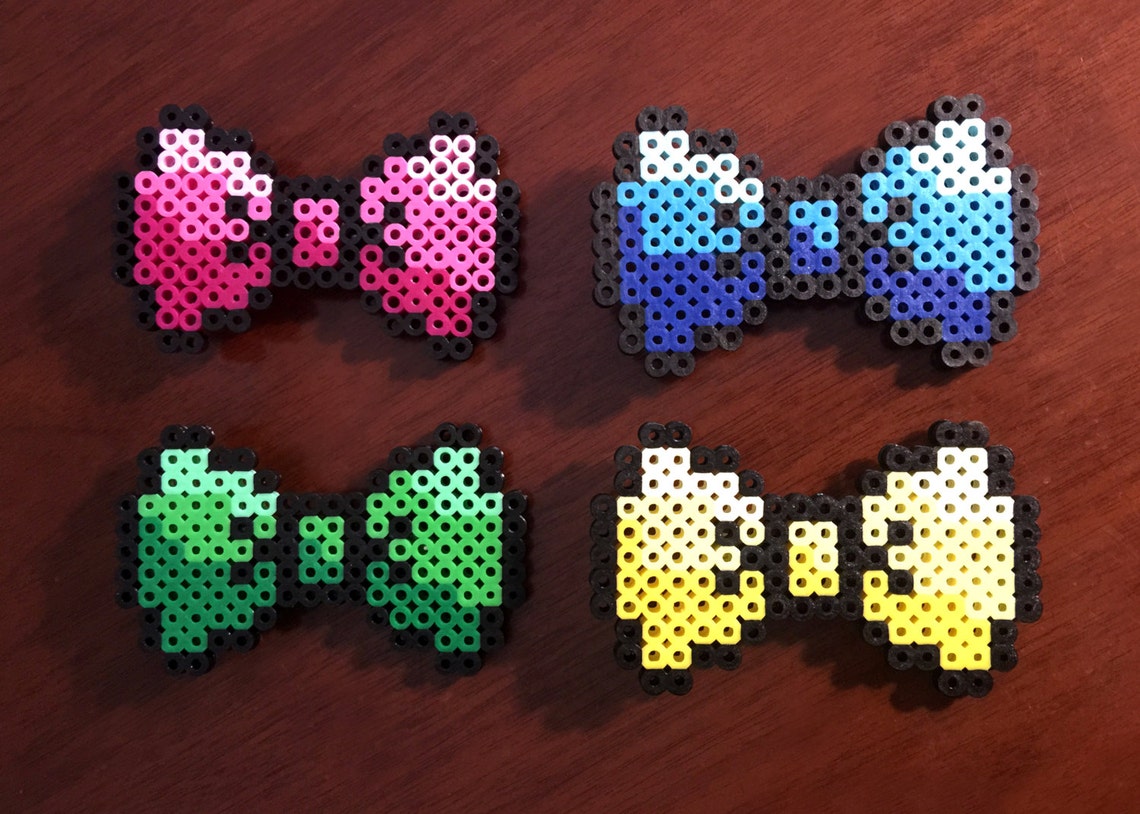 8 Bit Ombre Pixel Bows Multiple Colors - Etsy