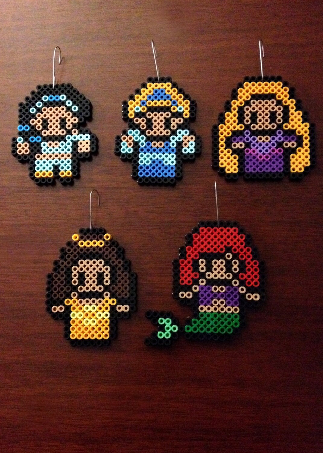 Disney Princess Inspired 8 Bit Perler Set Ornaments | Etsy